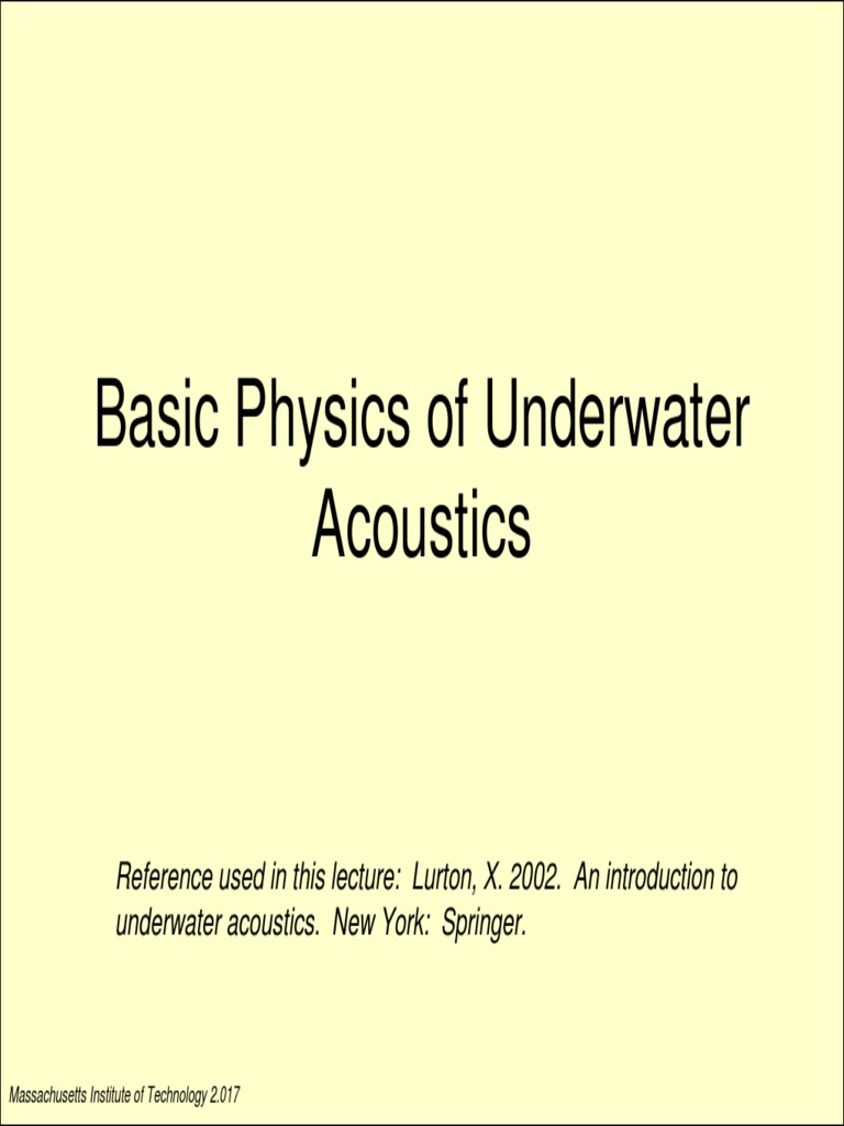 Underwater Acoustics Physics Overview | PDF | Piezoelectricity | Decibel