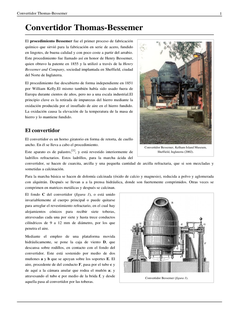 Proceso y Convertidor Bessemer | PDF | Metalurgia | Rieles