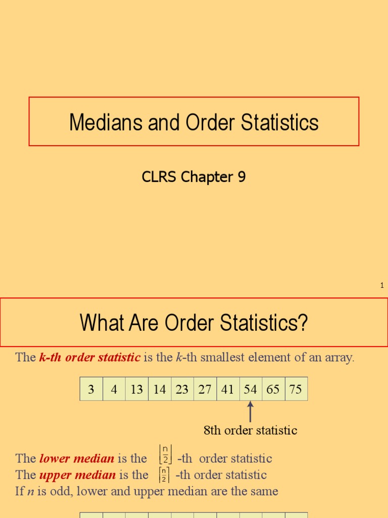 Order Statistics | PDF | Median | Theoretical Computer Science