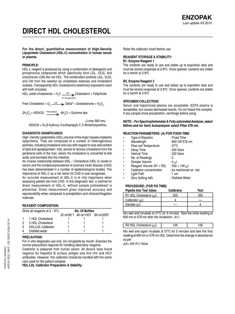 HDL Direct | PDF | High Density Lipoprotein | Cholesterol