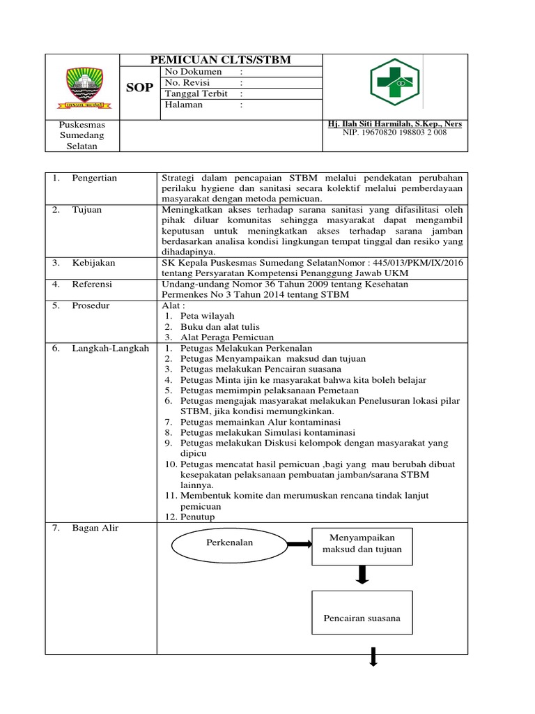 Contoh SOP Pemicuan STBM | PDF
