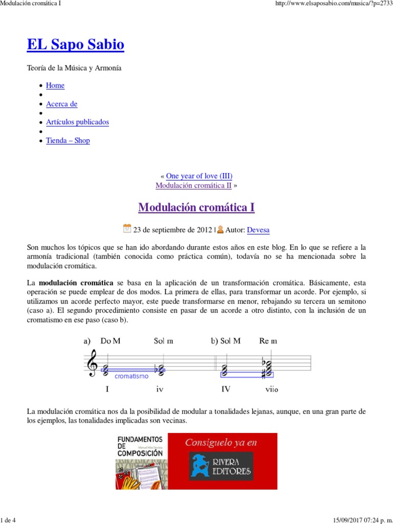 Modulación Cromática I | PDF | Armonía | Acorde (Música)