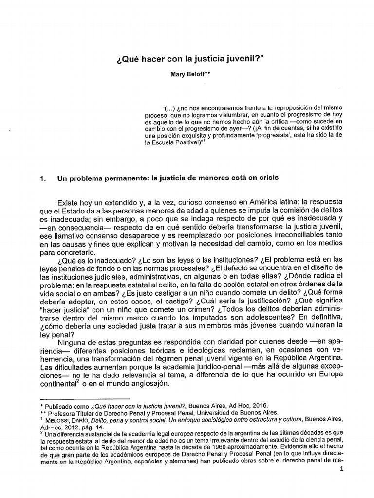 Beloff, Mary-Que Hacer Con La Justicia Juvenil PDF | PDF