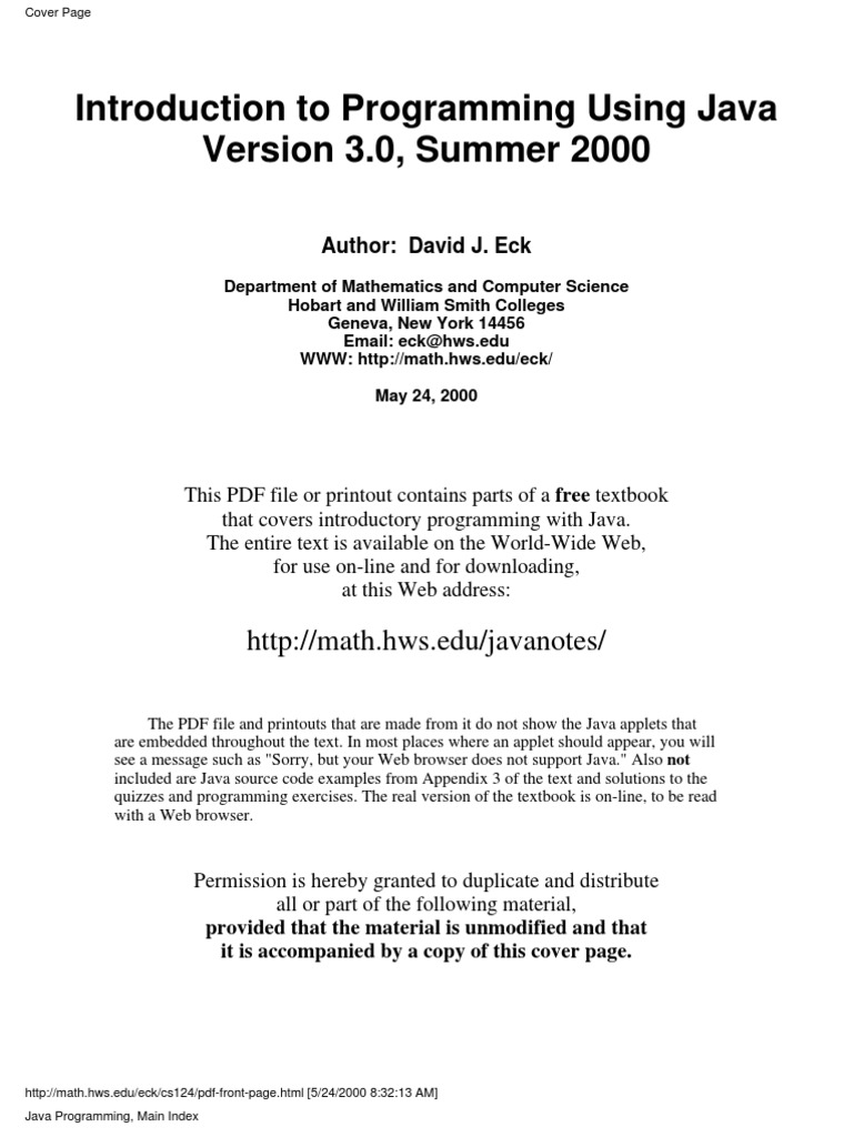 Introduction To Programming Using Java Pdf Central Processing Unit Computer Program