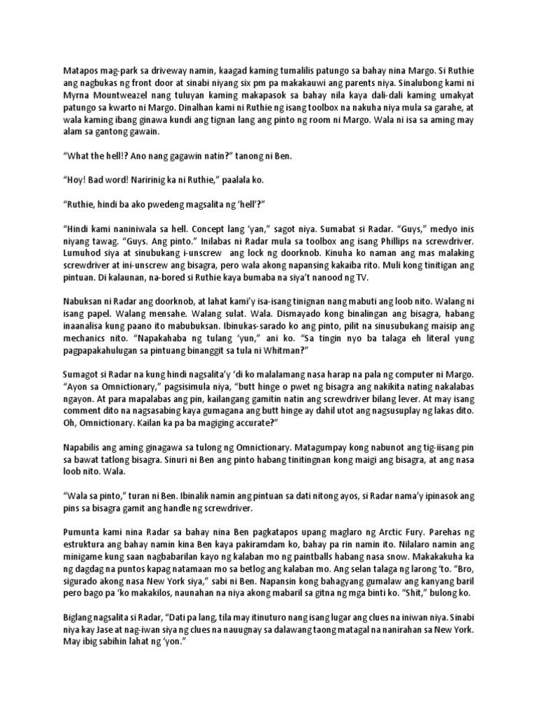15 Paper Towns Tagalog | PDF