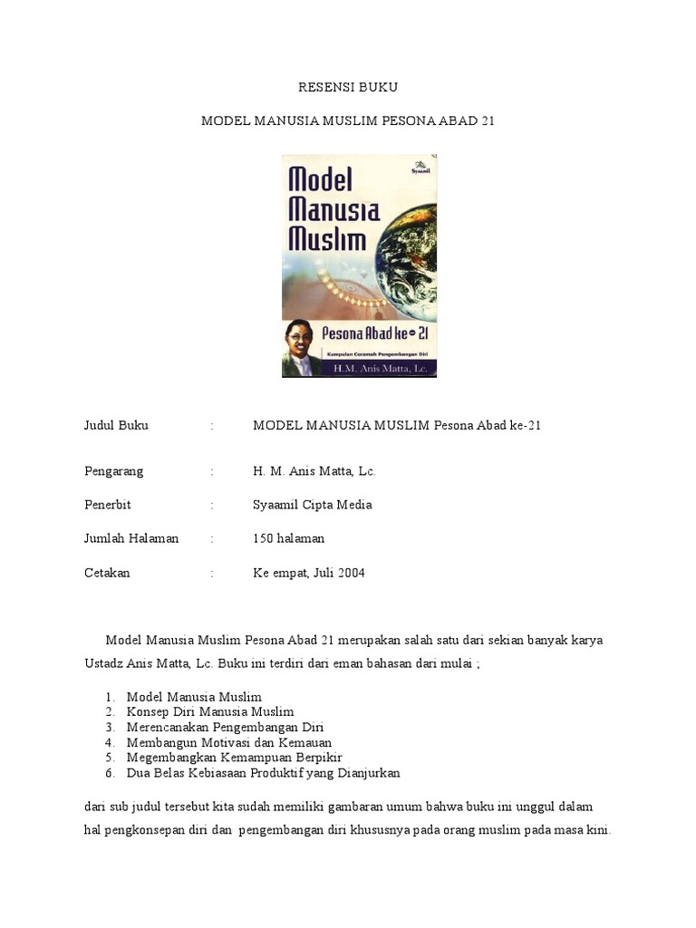 Resensi Buku Model Manusia Muslim Abad 21 | PDF | Karier & Perkembangan ...