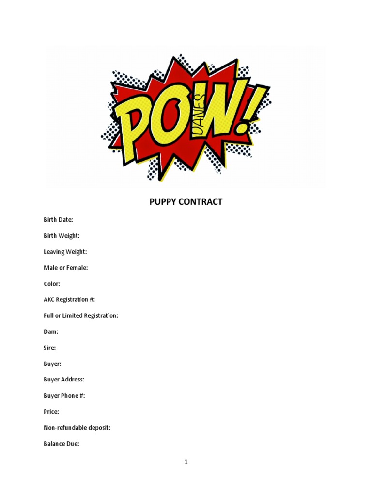 Pow Danes Contract | PDF | Dogs | Veterinary Physician