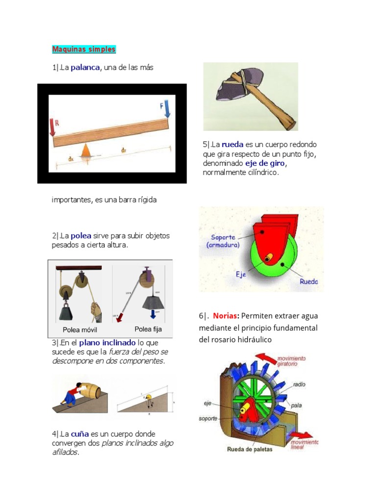 Maquinas Simple y Compuestas | PDF | Bienes manufacturados | Máquinas