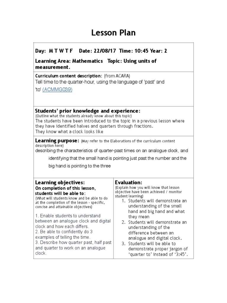 teach live micro lesson | Curriculum | Lesson Plan