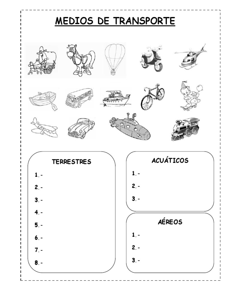 Actividades de Medios de Transporte | PDF