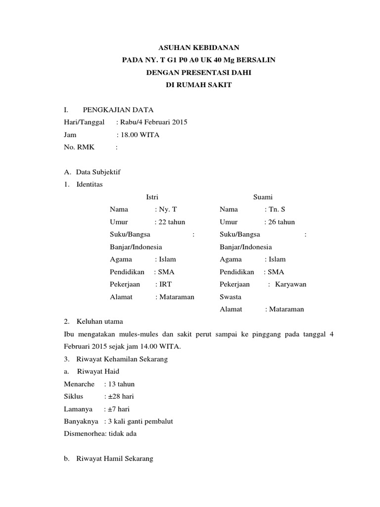 SOAP Presentasi Dahi | PDF