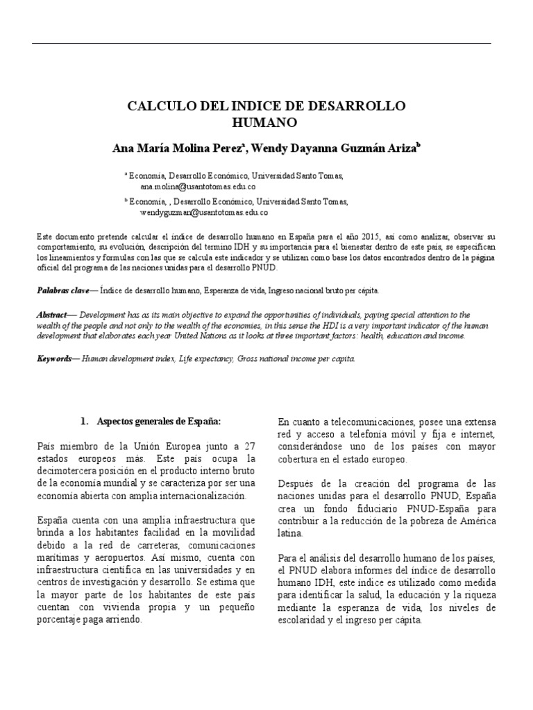 Idh España | Descargar gratis PDF | Índice de Desarrollo Humano ...