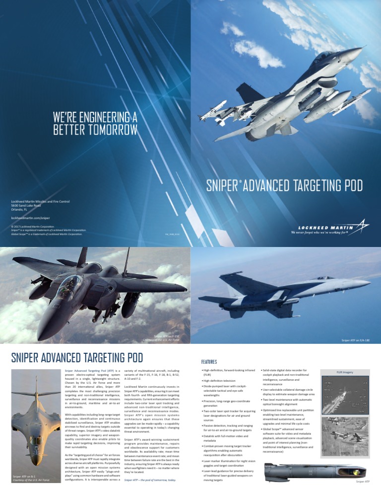 Sniper Advanced Targeting Pod: Lockheed Martin Missiles and Fire ...