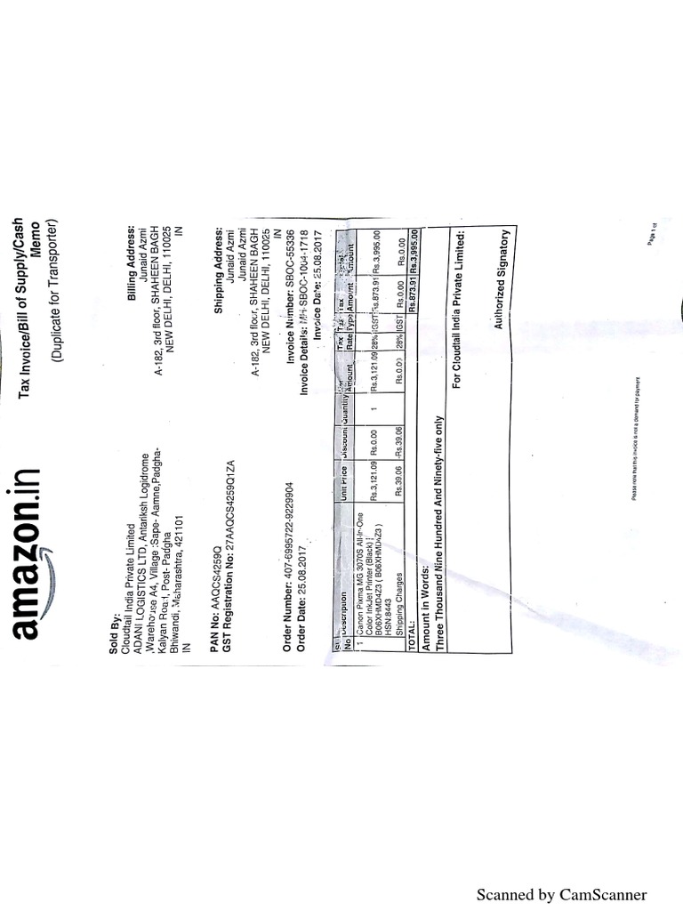 Printer Bill | PDF