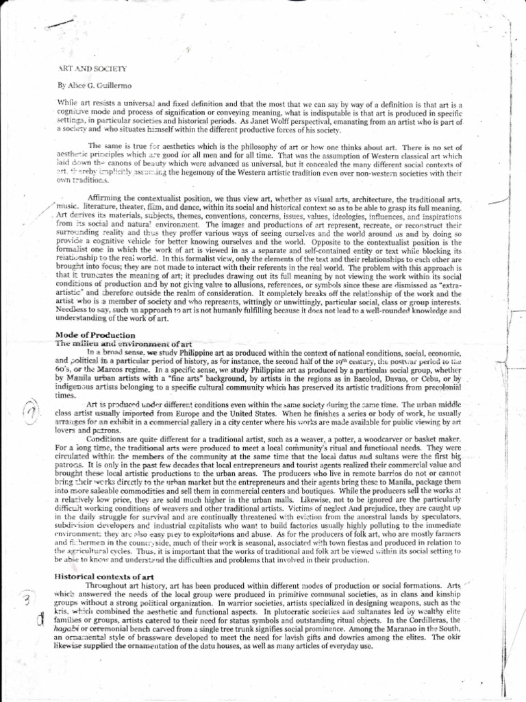 Art in Society: Contextual Perspectives | PDF | Social Science