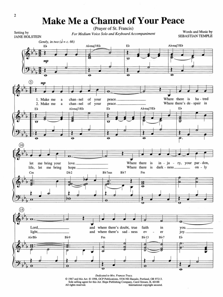 Make Me A Channel of Your Peace Eb Vocal | PDF