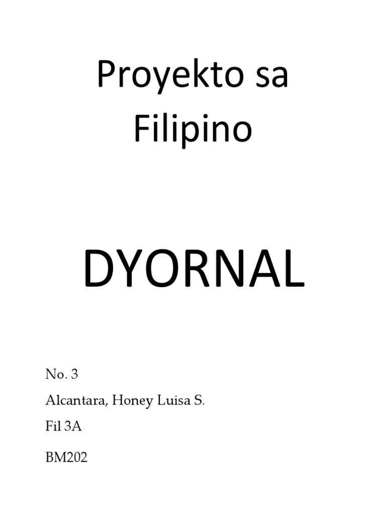 Proyekto Sa Filipino | PDF