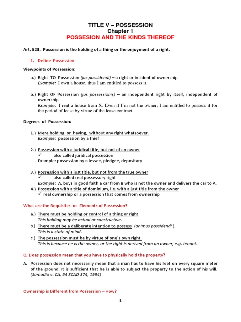 Understanding Possession: A Comprehensive Analysis of the Concepts ...