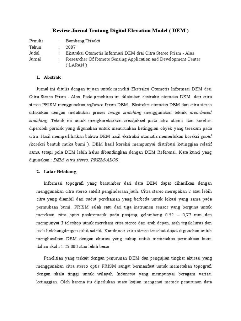 Applications Of Digital Elevation Models In Environmental Management
