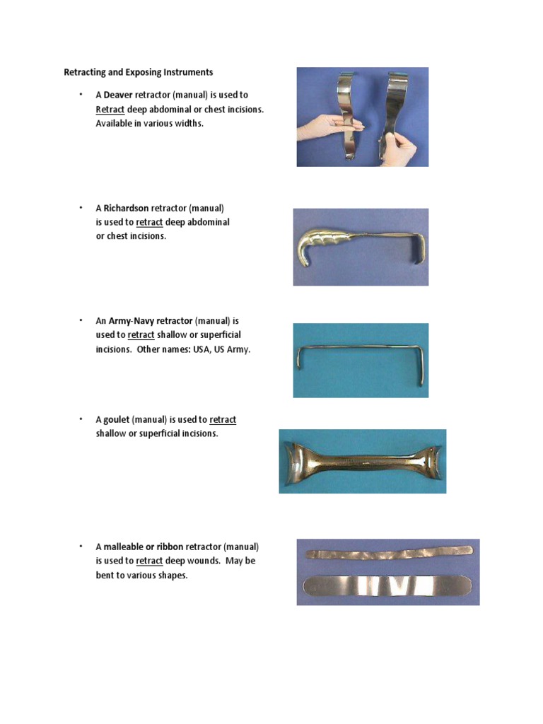Retracting and Exposing Instruments | PDF