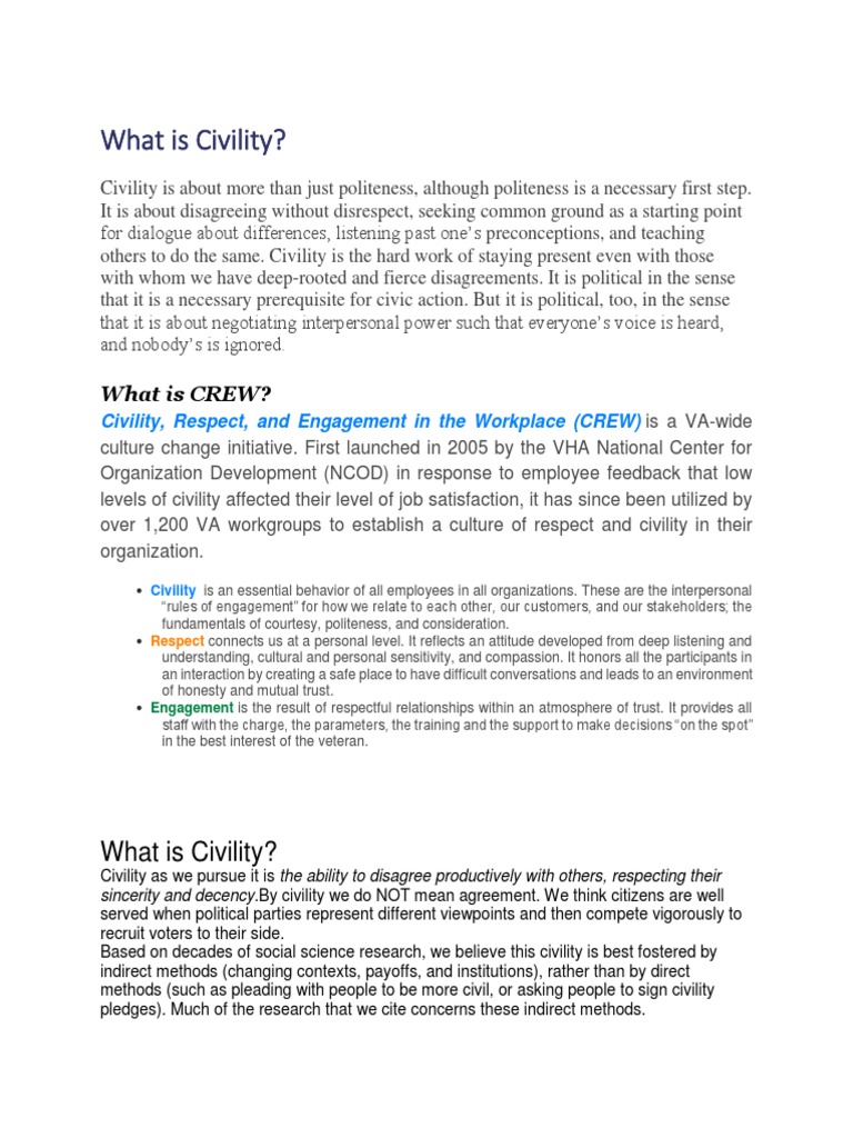 Civility in Workplace | PDF | Workplace Bullying | Bullying