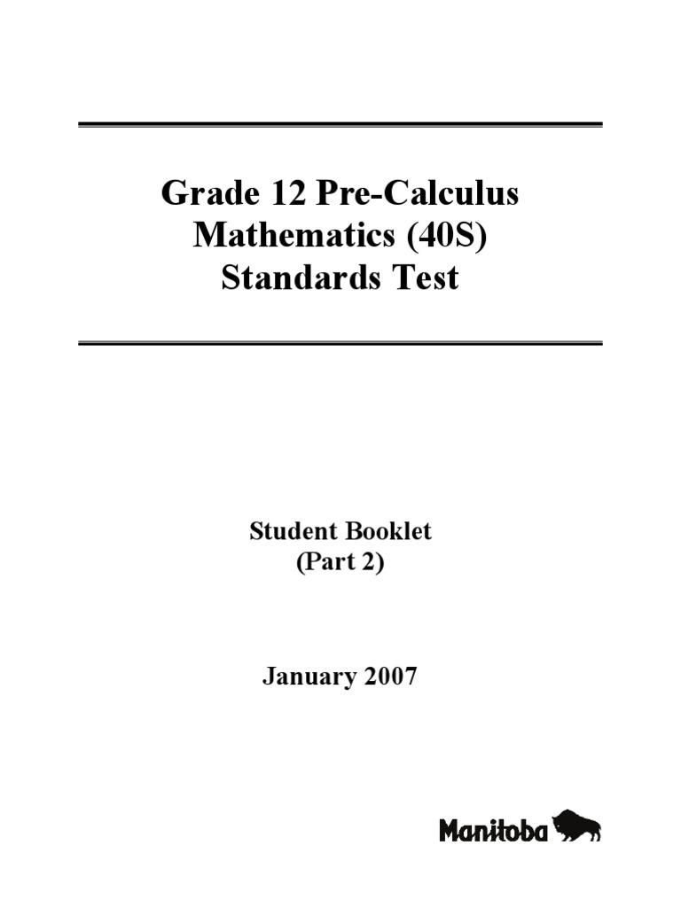 Grade 12 Pre-Calculus - Part 2 - Edu - Gov.mb - Ca | PDF | Equations ...
