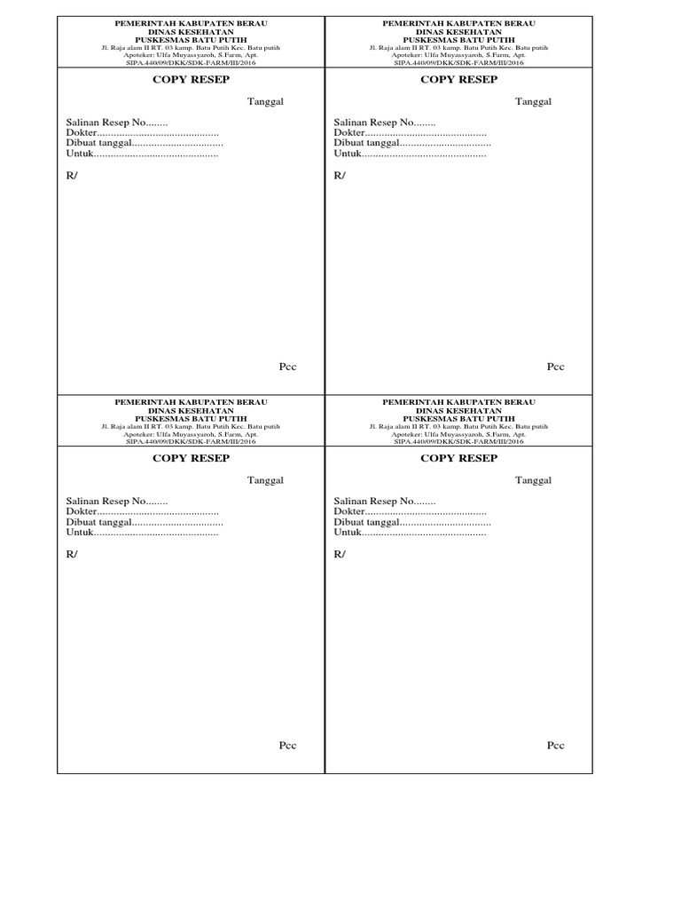 Copy Resep | PDF