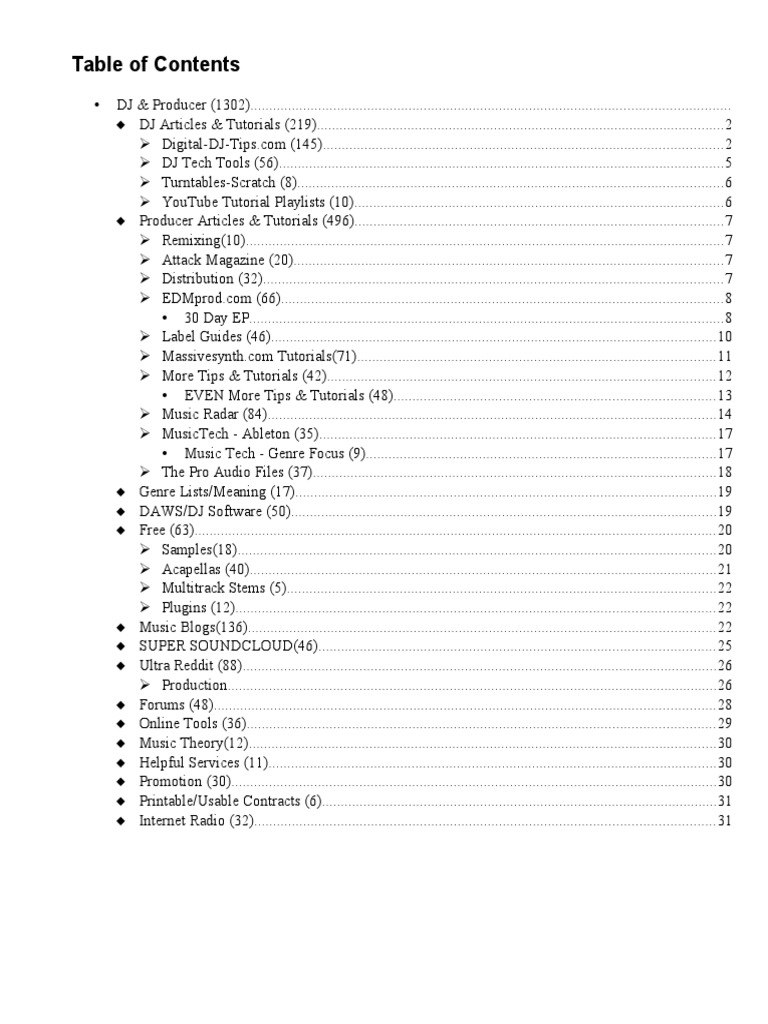 Learn2djproducePDF With Table of Contents Links PDF | PDF | Disc Jockey ...
