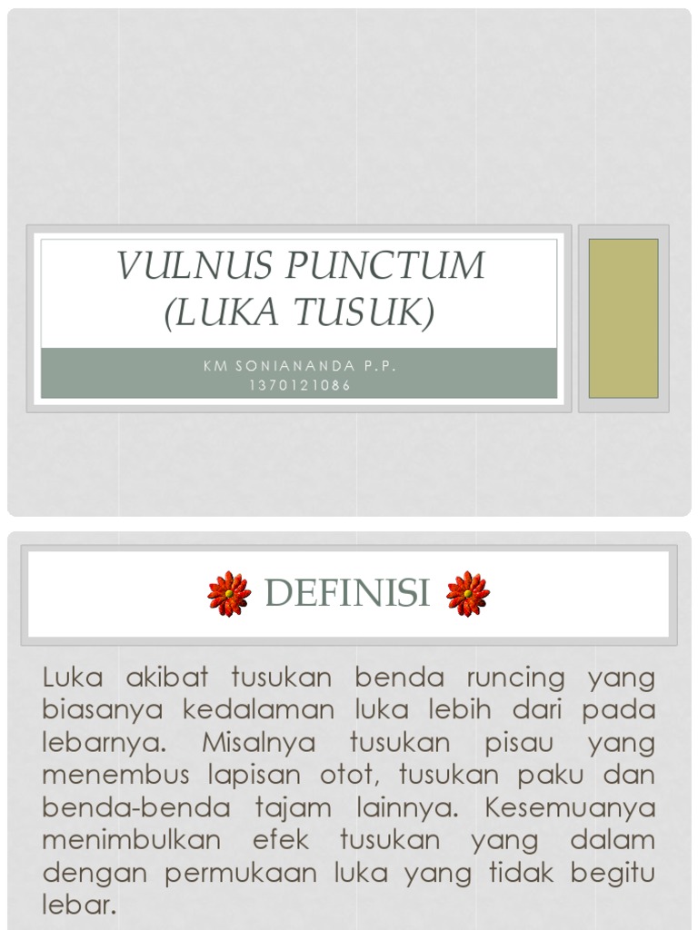 Vulnus Punctum (Luka Tusuk) | PDF