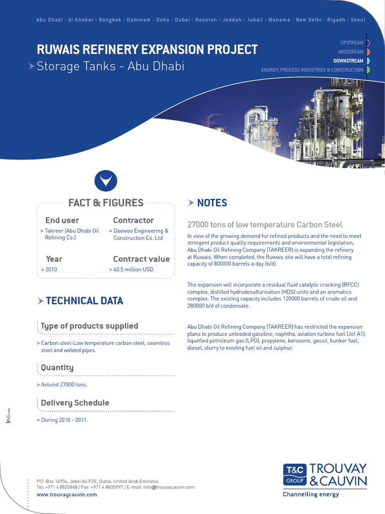 Ruwais Refinery Expansion Project | PDF | Oil Refinery | Fuel Oil