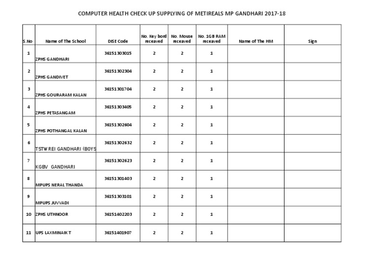 Computer Health Checkup Format | PDF