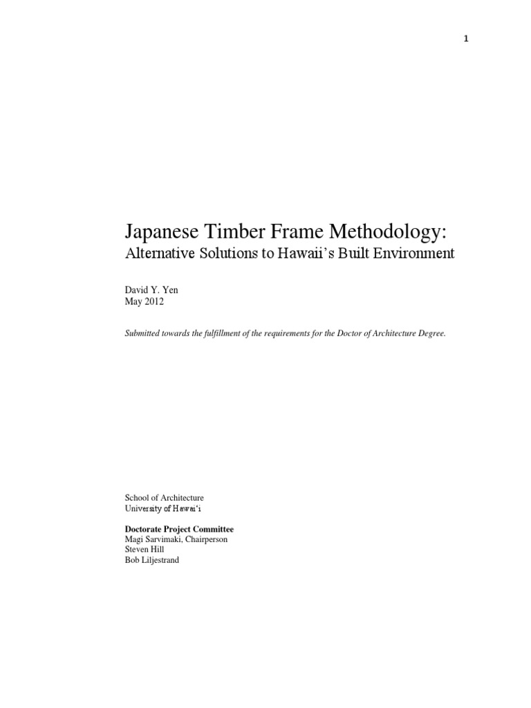 Japanese Timber Frame Methods for Sustainable Design | PDF | Wood | Japan