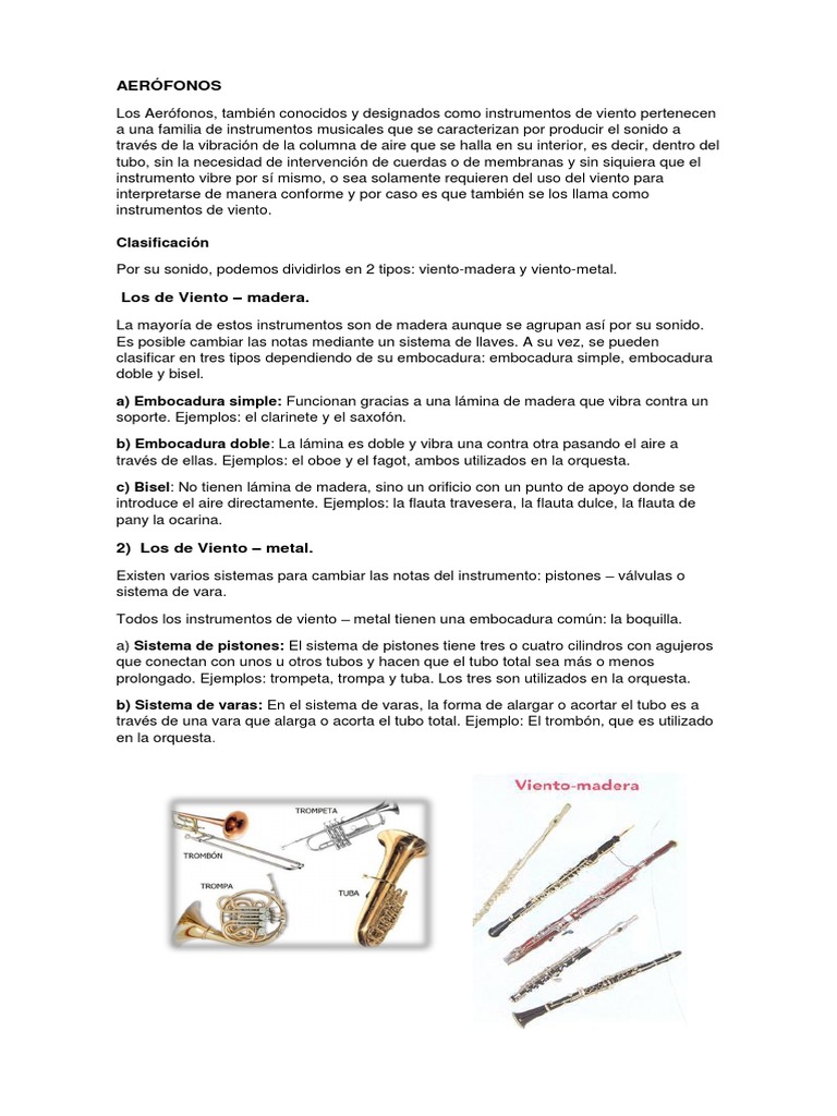 AERÓFONOS | Instrumentos de viento de madera | Guitarras