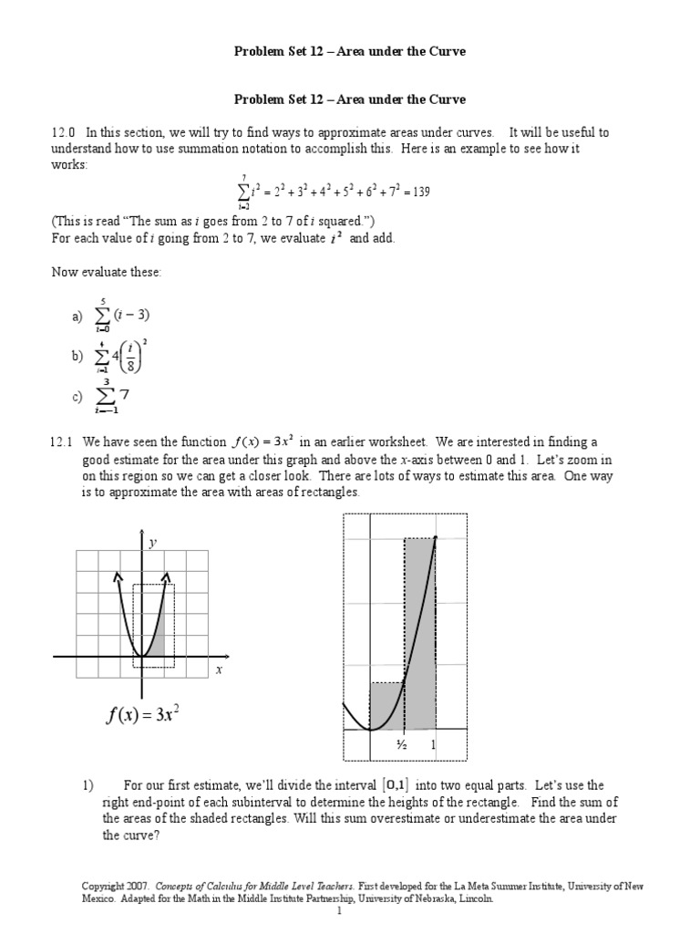 Area Under A Curve | PDF | Integral | Calculus