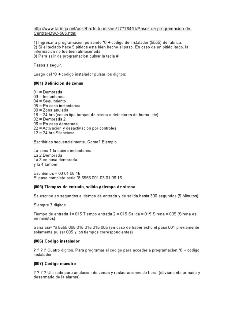 Alarma DSC 585 | PDF | Electrónica | Equipo