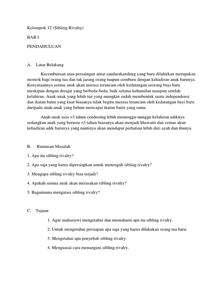 Adaptsi Sibling (Sibling Rivalry) | PDF