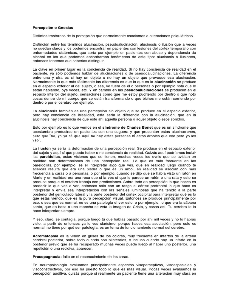 Gnosias | PDF | Percepción visual | Color