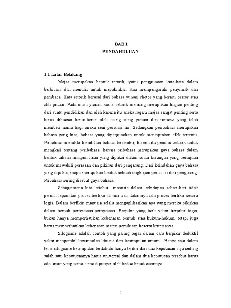 Makalah Majas, Pribahasa, Ungkapan, Silogisme Dan Entimen | PDF | Seni & Disiplin Bahasa