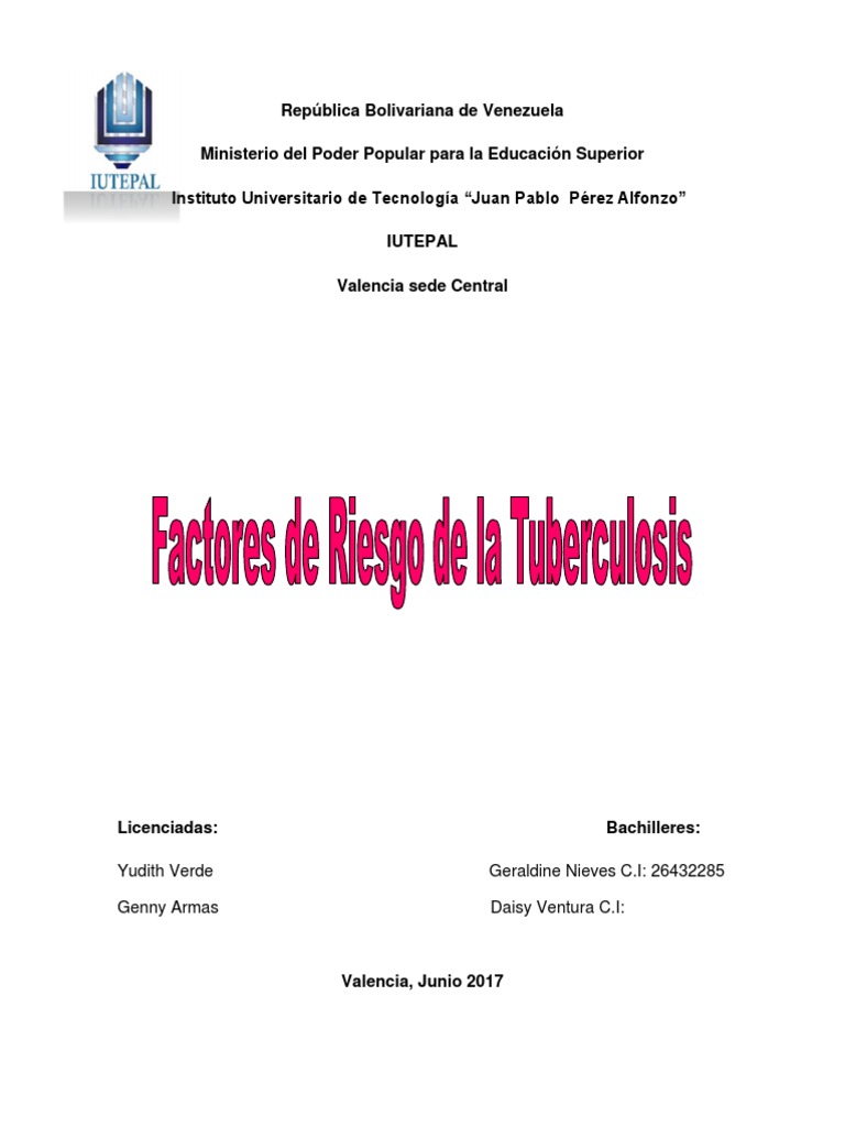 Factores de Riesgo de La Tuberculosis | PDF | Tuberculosis | Enfermería