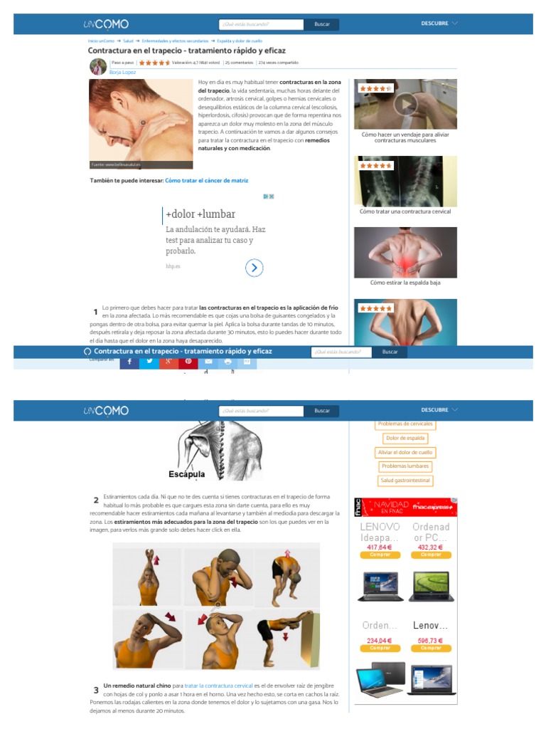 Contractura en El Trapecio - Tratamiento Rápido y Eficaz | PDF | Dolor ...