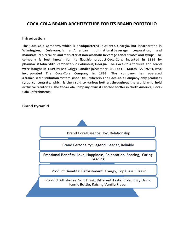 Coke Brand Architecture | PDF | Coca Cola | The Coca Cola Company