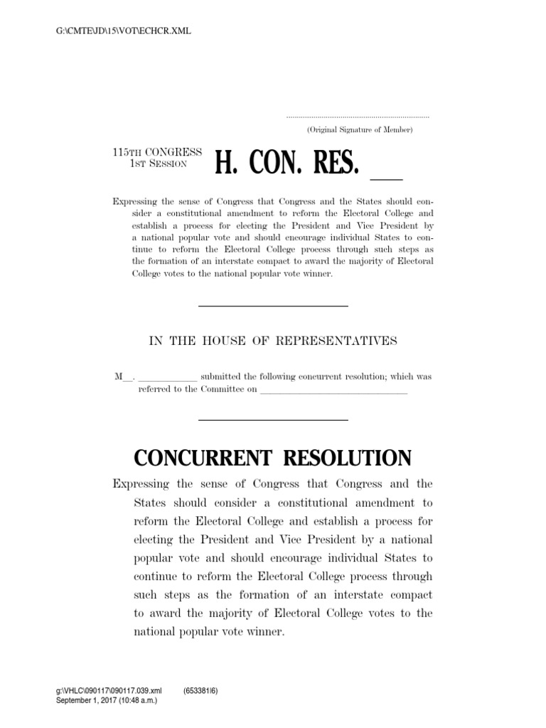 Reform The Electoral College Bill | PDF | National Popular Vote ...