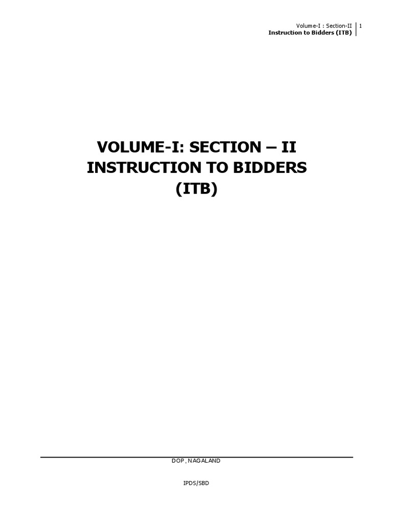 2.vol I Section II ITB | PDF | Construction Bidding | Value Added Tax