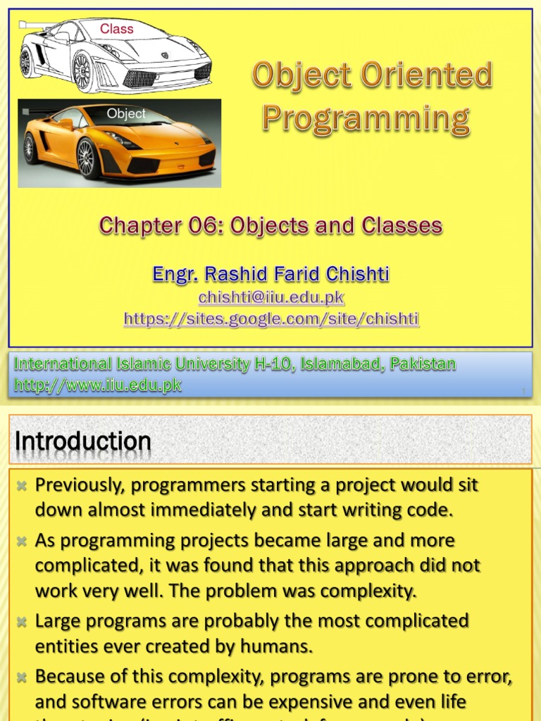 Ch06 Objects And Classes Pdf Fraction Mathematics Class Computer Programming