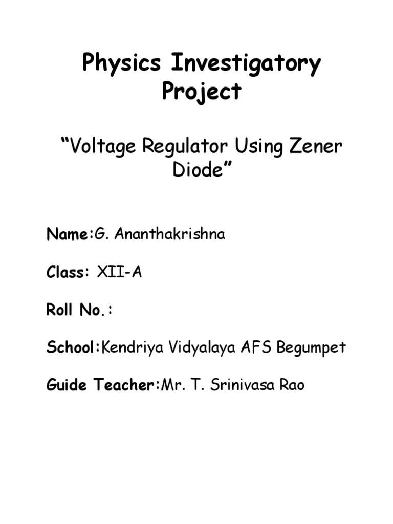 Physics Investigatory Project Report | PDF | Electronics | Force