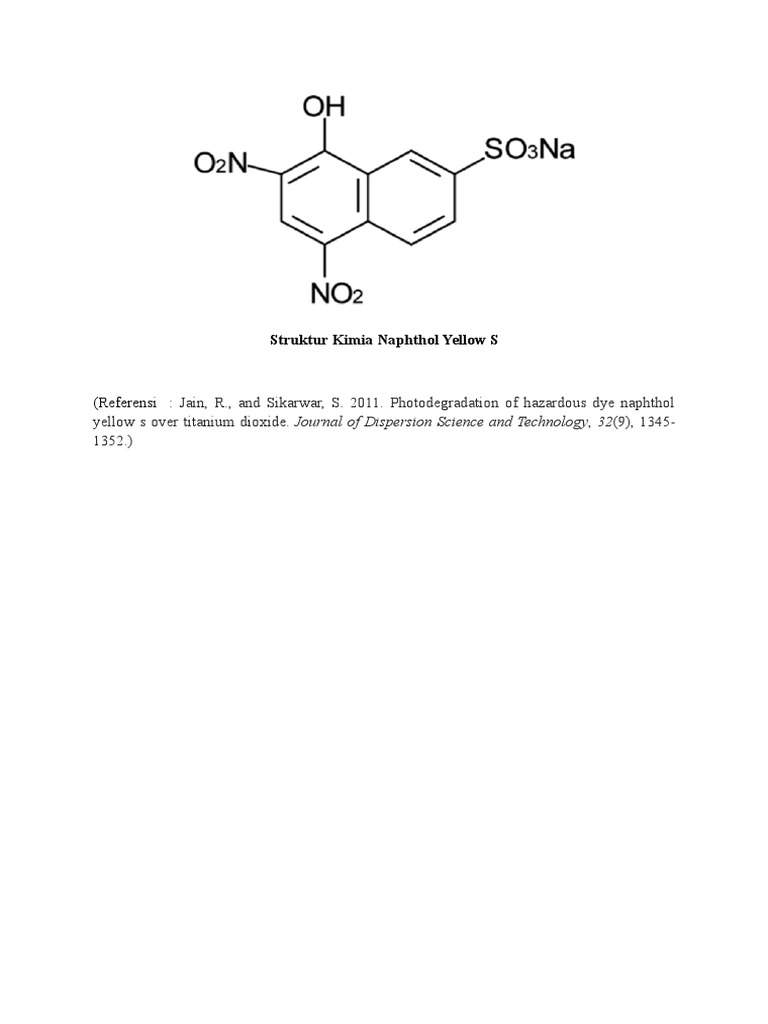 Struktur Kimia Naphthol Yellow-S | PDF | Chemistry | Materials