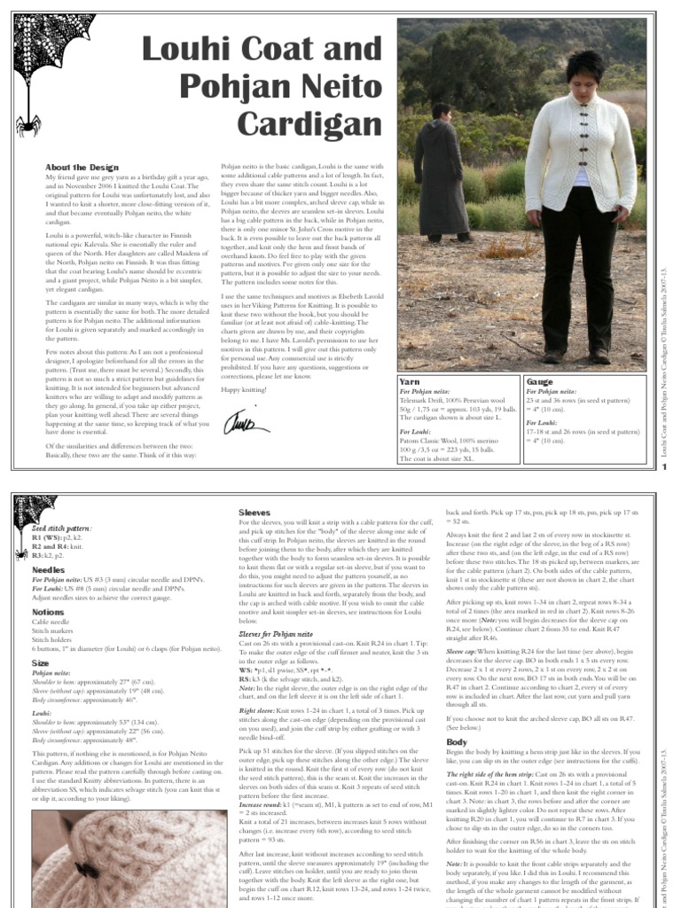 Louhi Pohjan Neito EN PDF | PDF | Basic Knitted Fabrics | Knitting