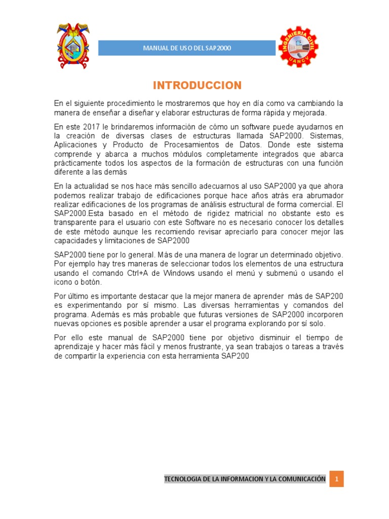 Manual de Uso Del Sap2000 SOLOPROS BANG | PDF | Método de elementos finitos | Software