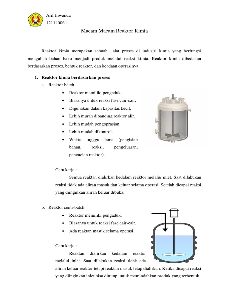 Macam Macam Reaktor Kimia | PDF