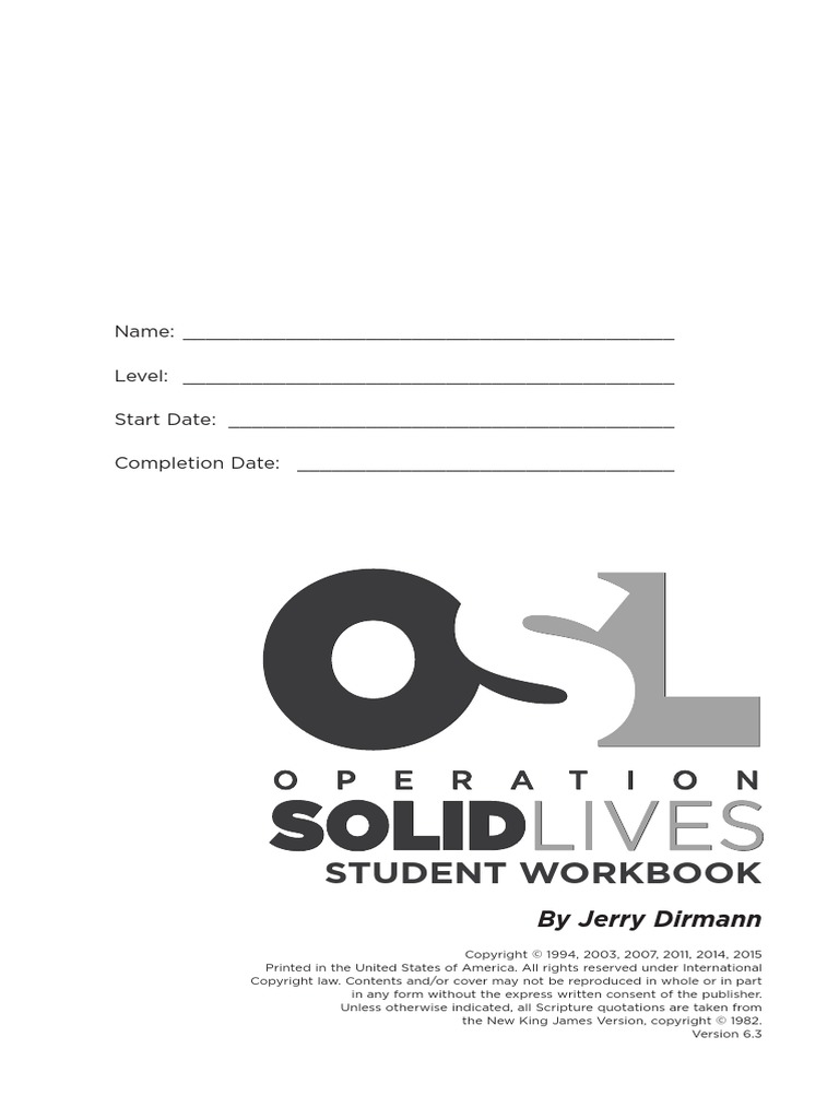 Operation Solid Lives Workbook | PDF | Disciple (Christianity) | Gospel Of Matthew